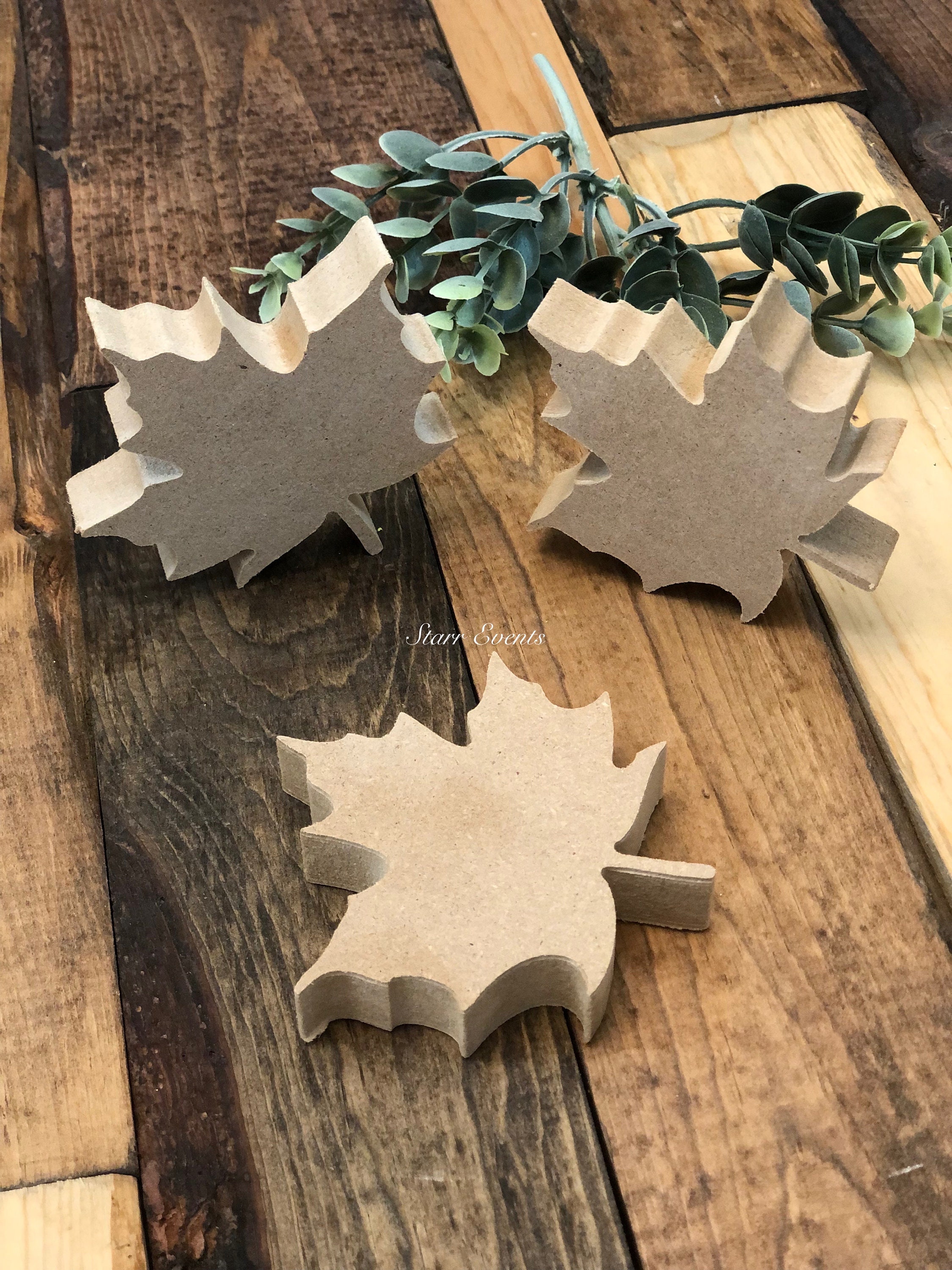 Fall Leaf Cut Outs. Fall Decor. DIY Unfinished Maple Leaves. Unfinished ...