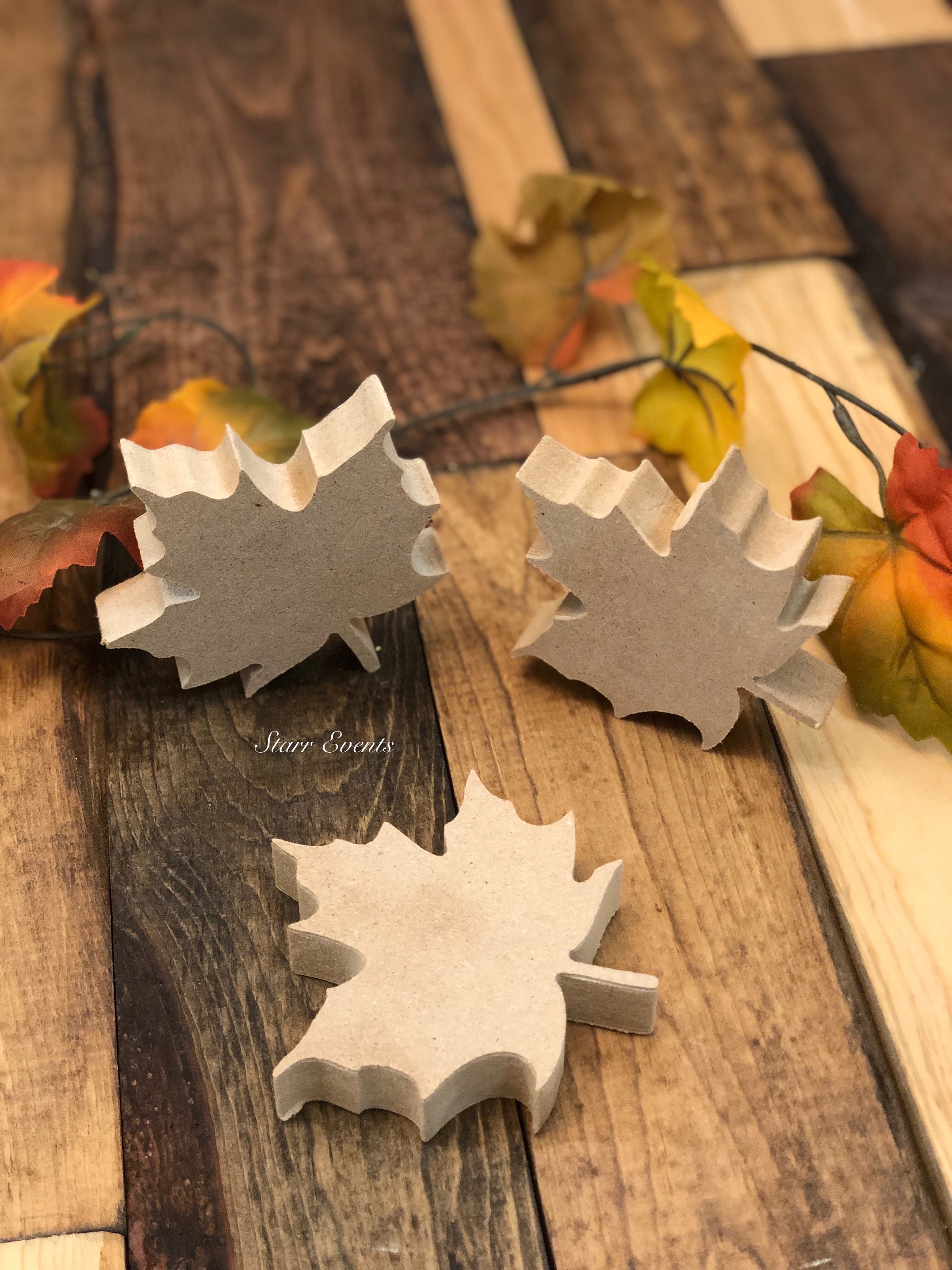 Fall Leaf Cut Outs. Fall Decor. DIY Unfinished Maple Leaves. Unfinished ...