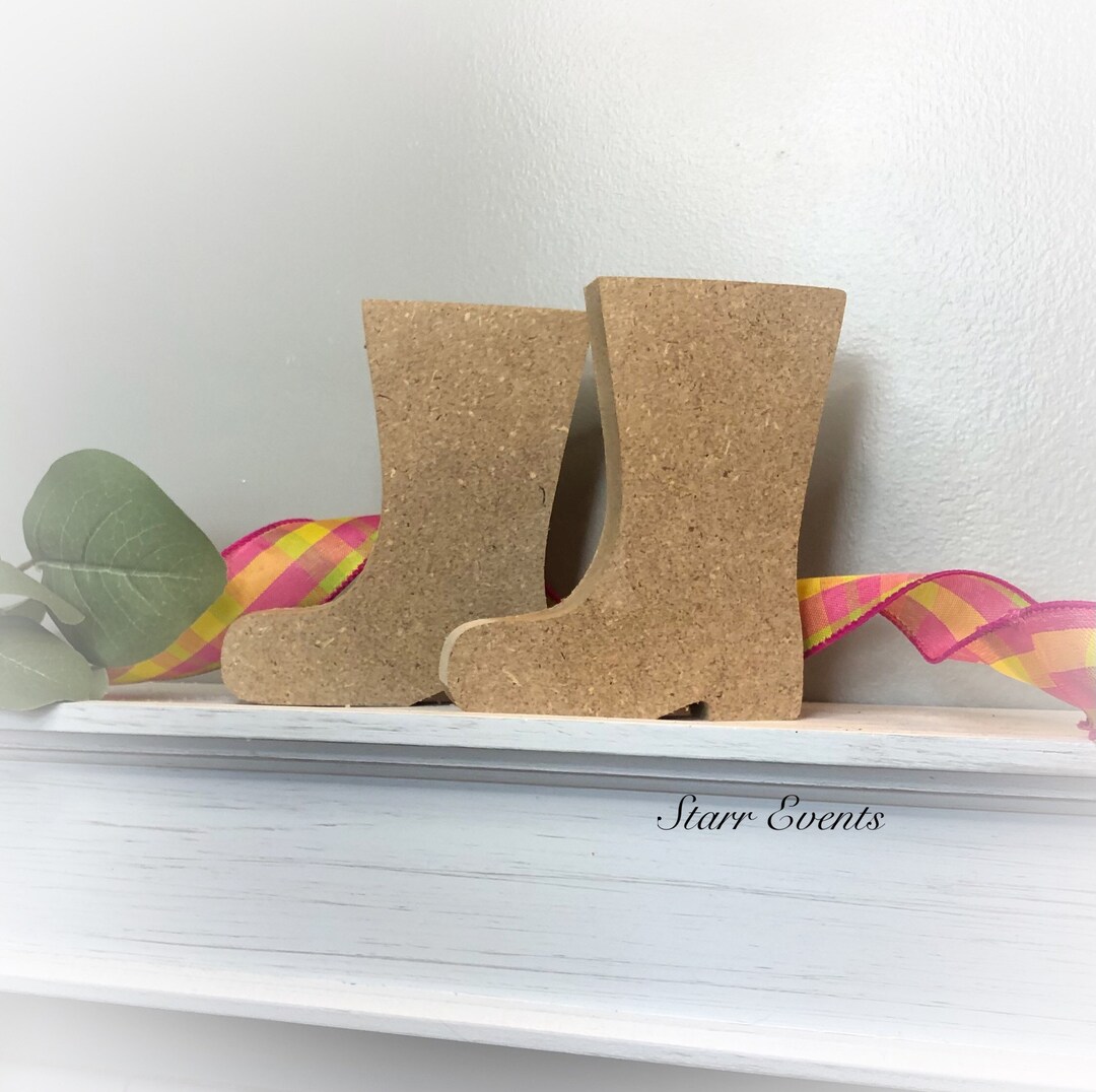 DIY Unfinished Spring Rain Boots. 1 Pair 5" Unpainted Rain Tier Tray ...
