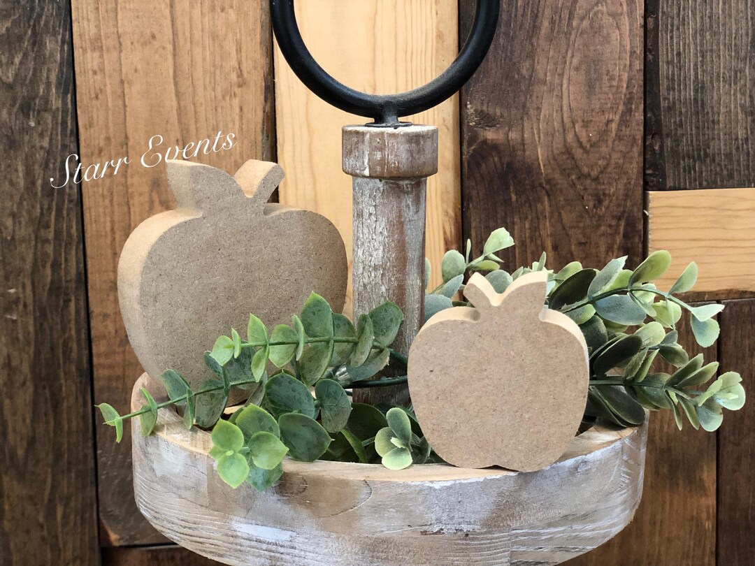 Apple Wood Cutouts. Apple Decor. DIY Unfinished Apple Cutouts. Tier ...