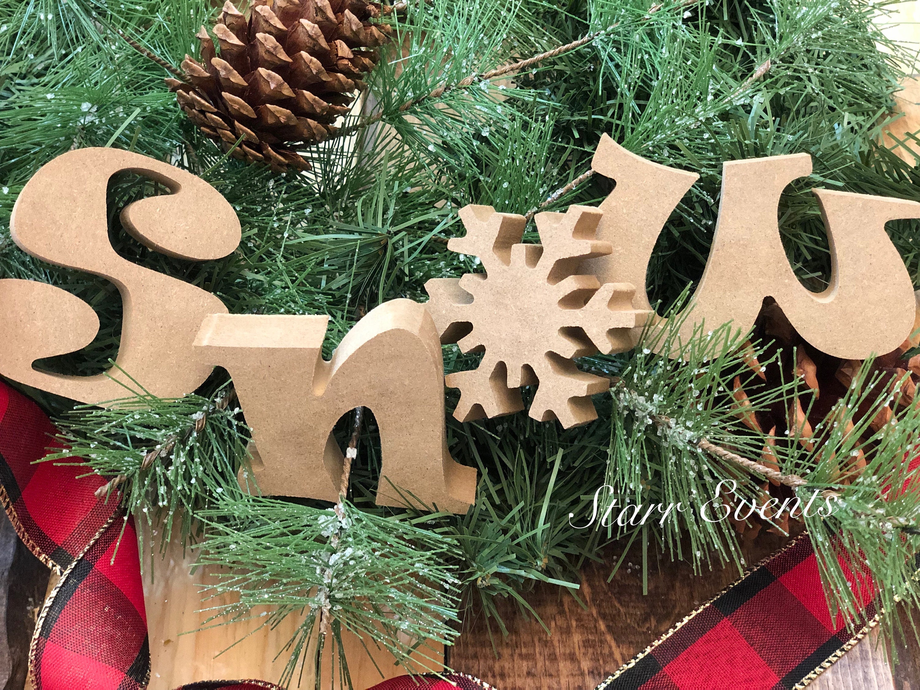Snow Word Cutout. DIY Unfinished Wood Snow. Unpainted Winter Tier Tray ...