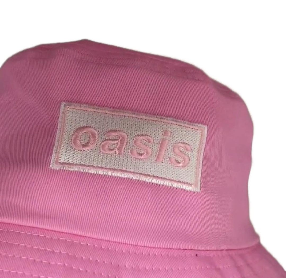 New Oasis Bucket Hat / Sun Hat With Embroidered Logo - Pink - Etsy