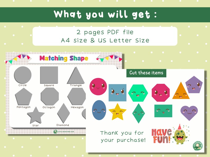 Shape Matching Activity Printable Shape Games 2d Shape - Etsy