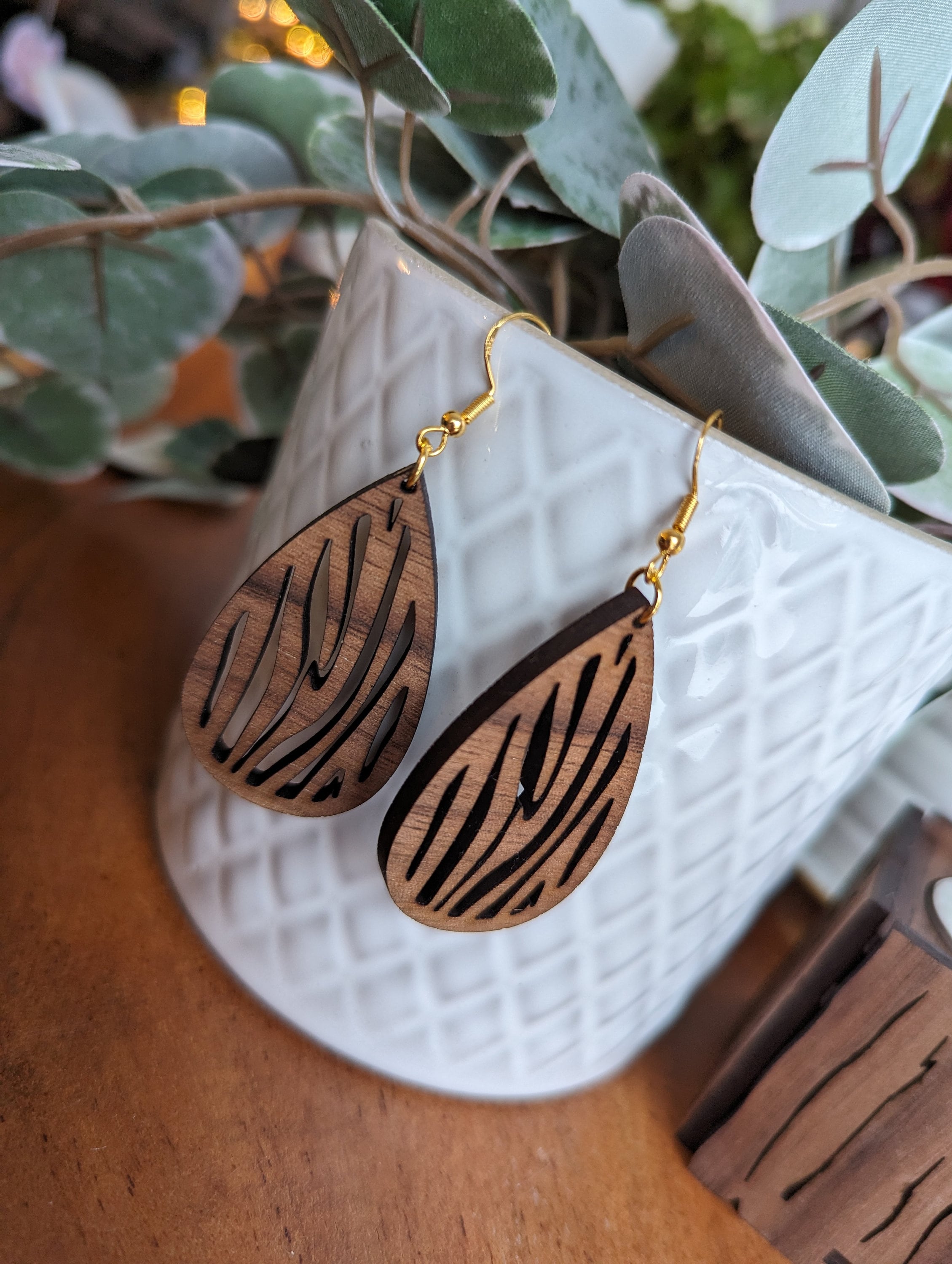 Handmade Wood Earrings / Boho Earrings / Geometric Wood Earrings ...