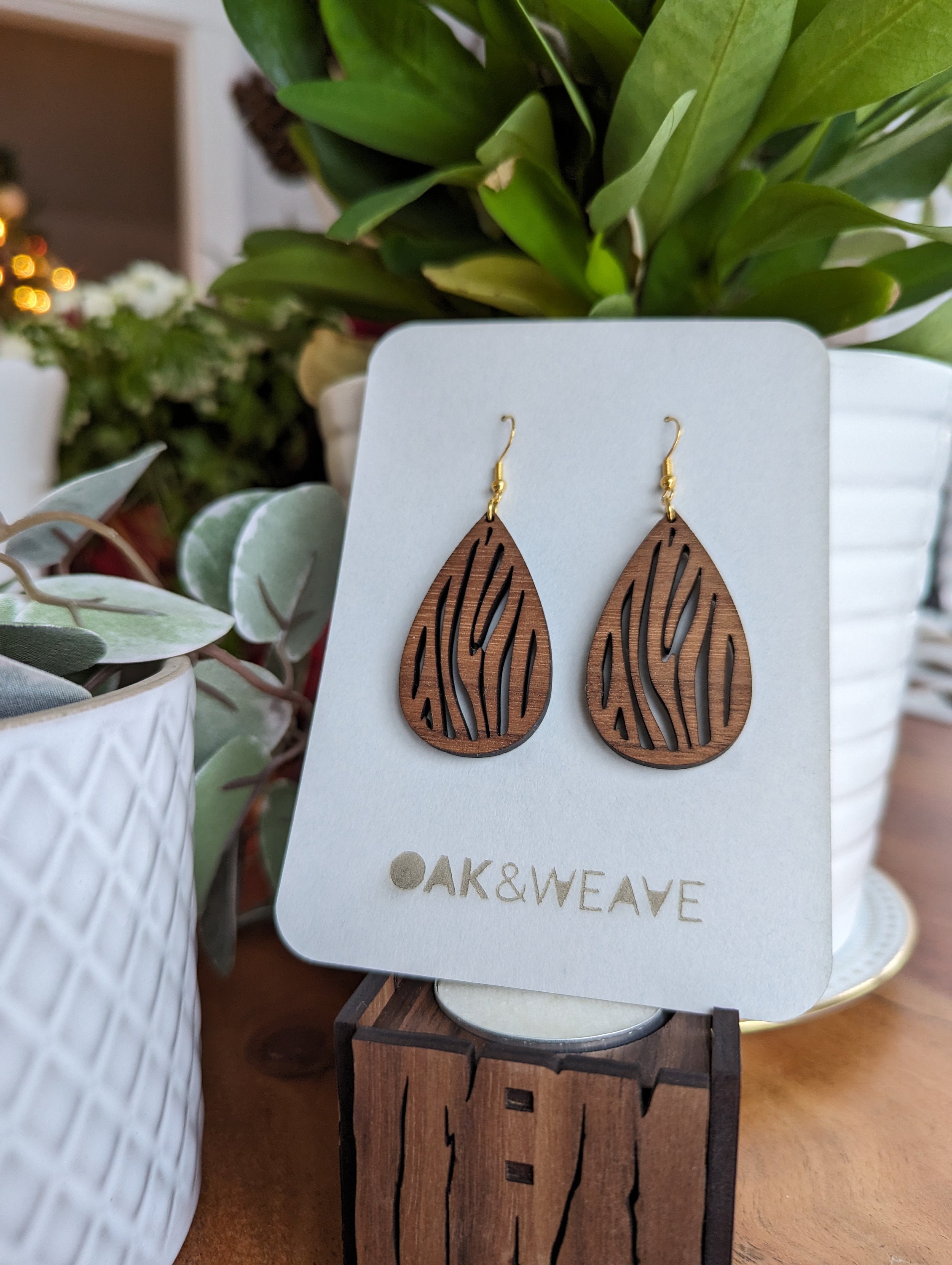 Handmade Wood Earrings / Boho Earrings / Geometric Wood Earrings ...
