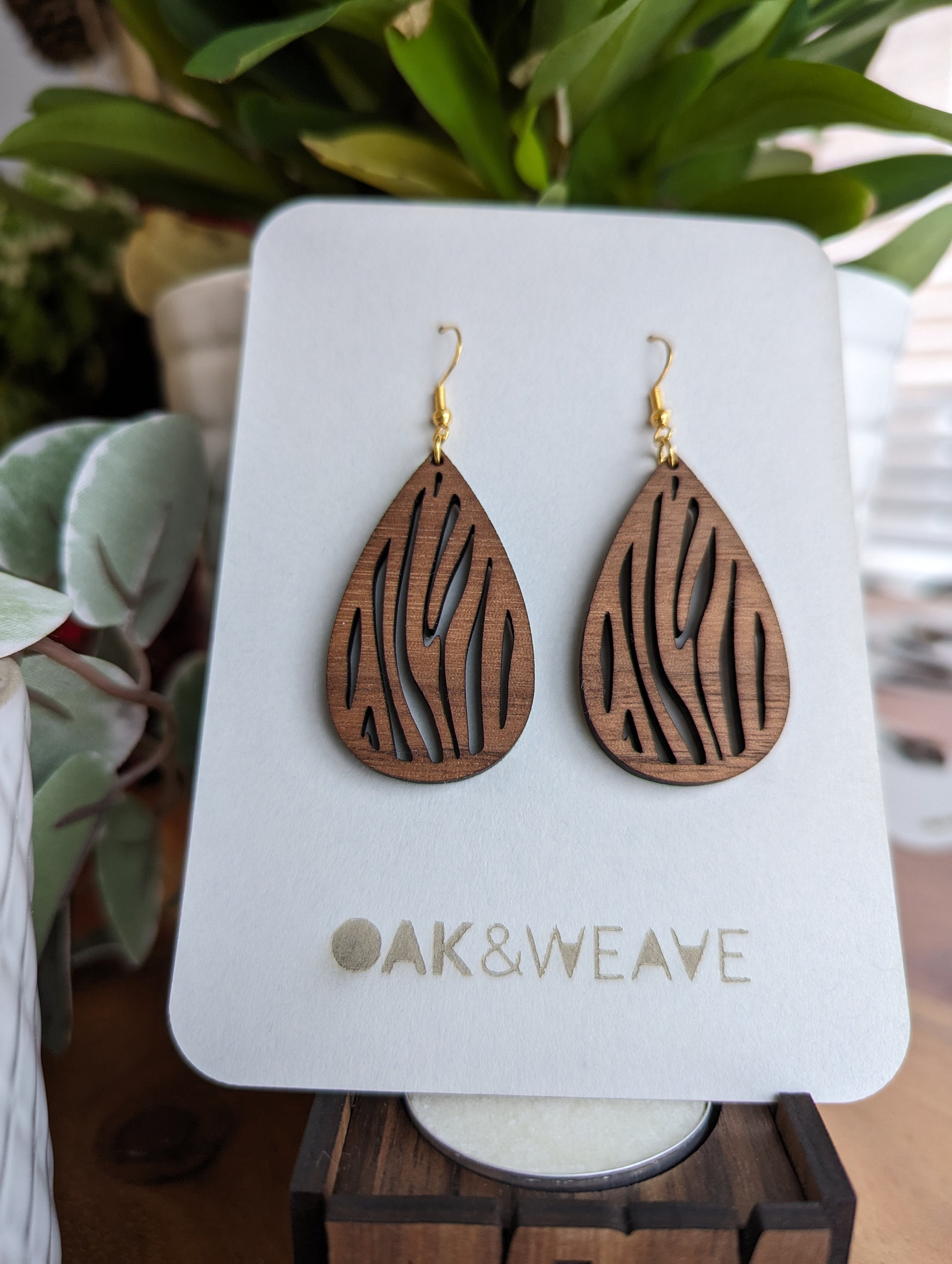 Handmade Wood Earrings / Boho Earrings / Geometric Wood Earrings ...