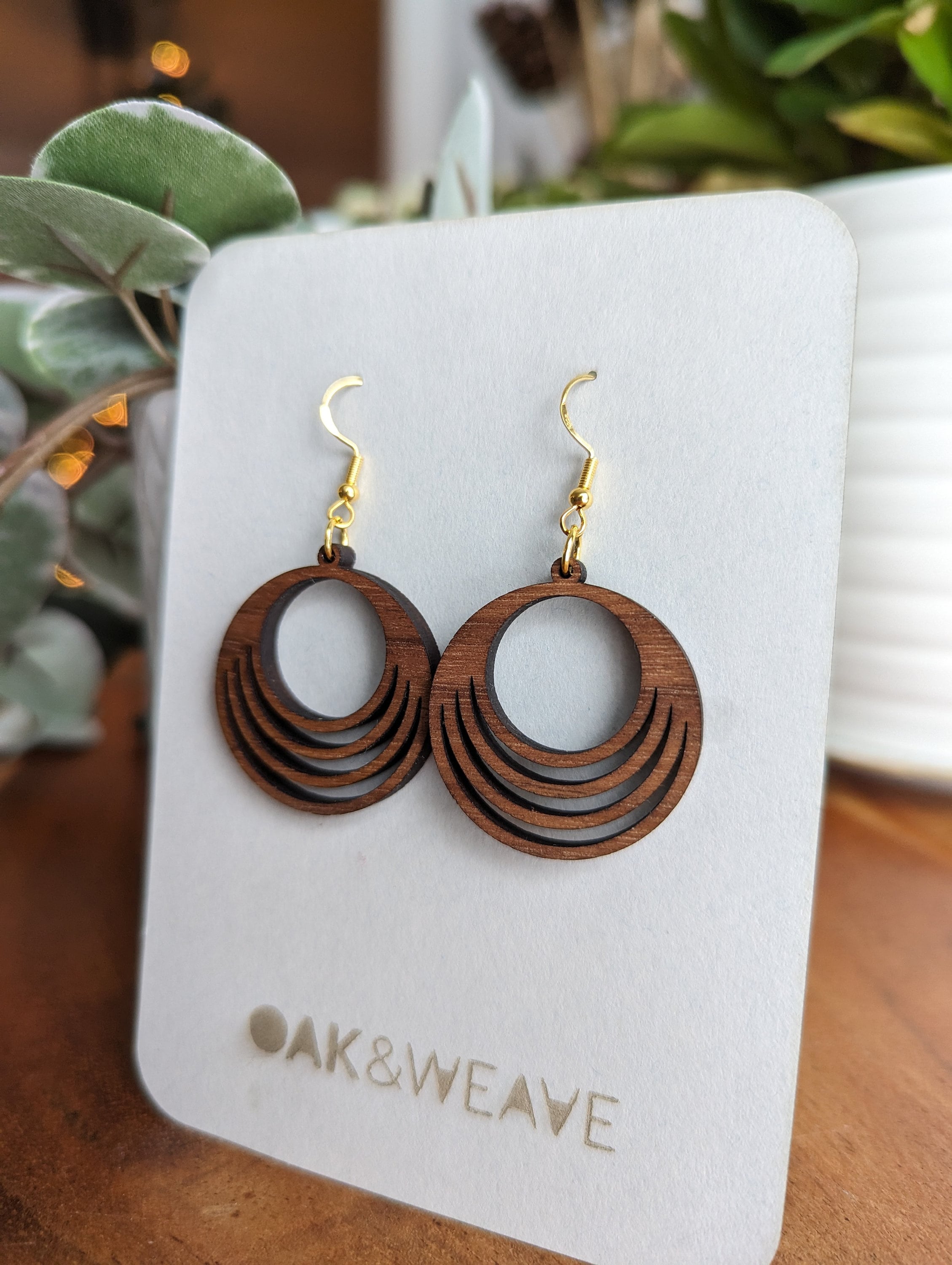 Handmade Wood Earrings / Boho Earrings / Geometric Wood Earrings ...