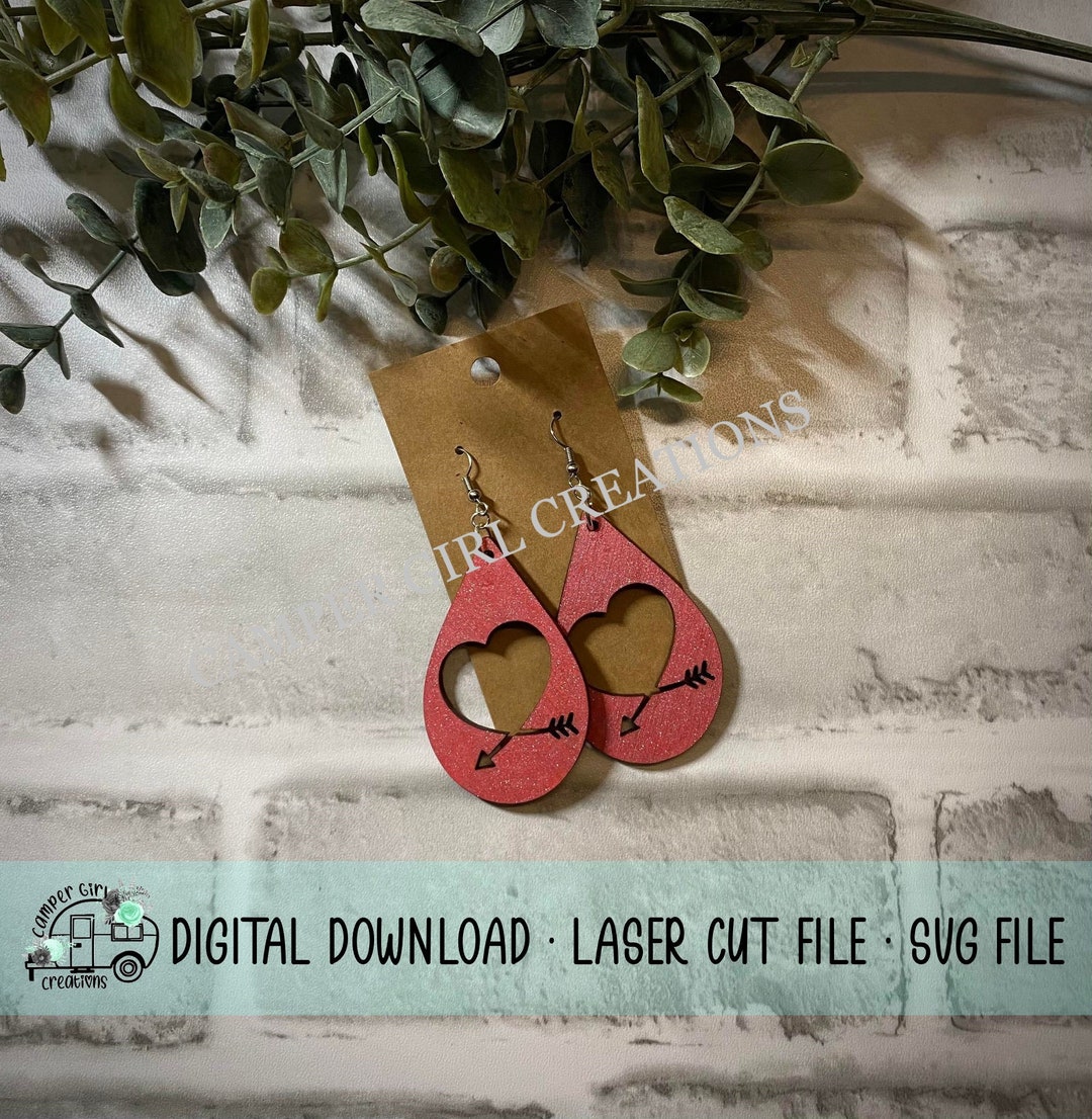 Heart and Arrow Laser SVG File - Etsy