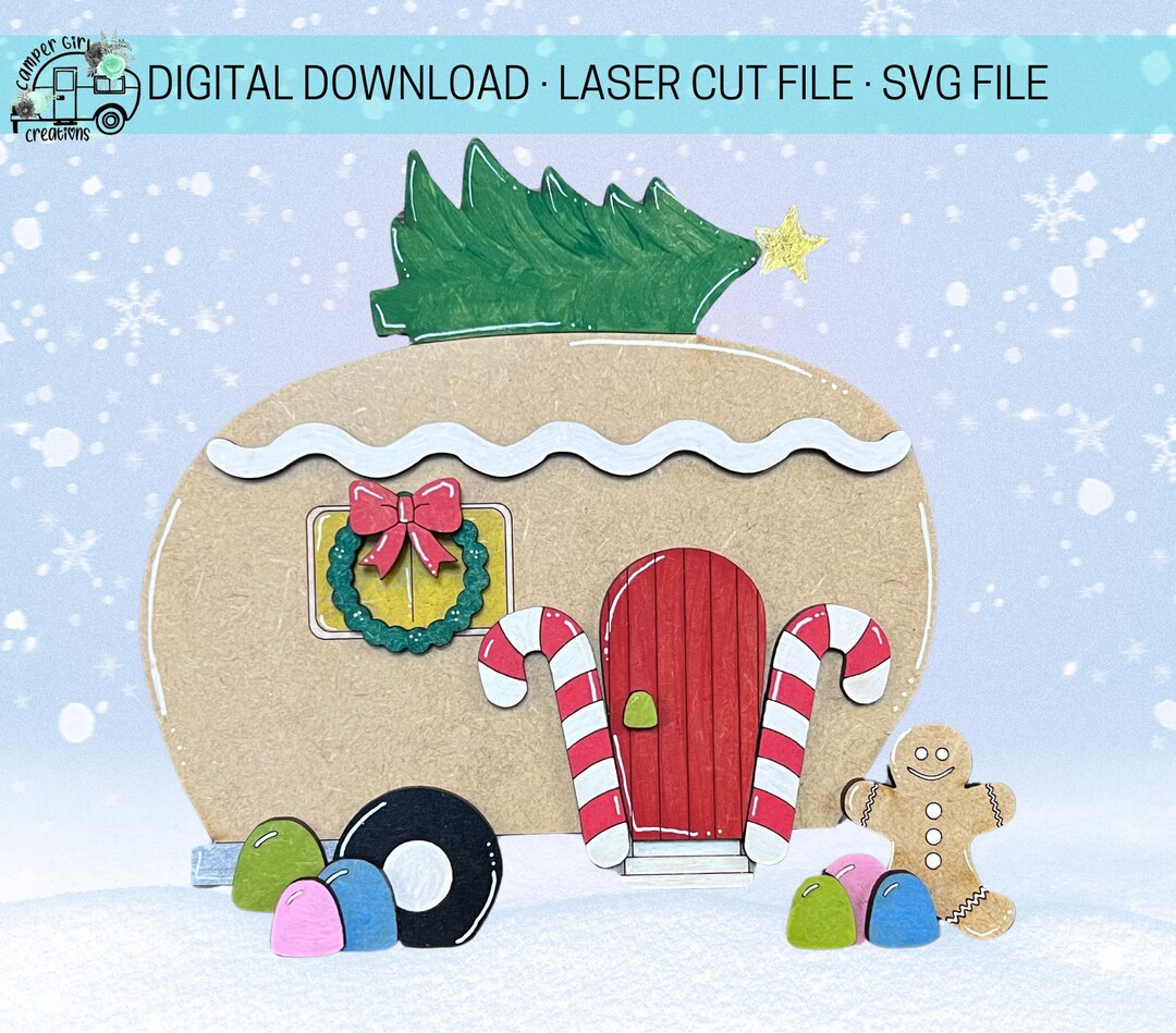 Gingerbread Camper Laser Cut File - Etsy