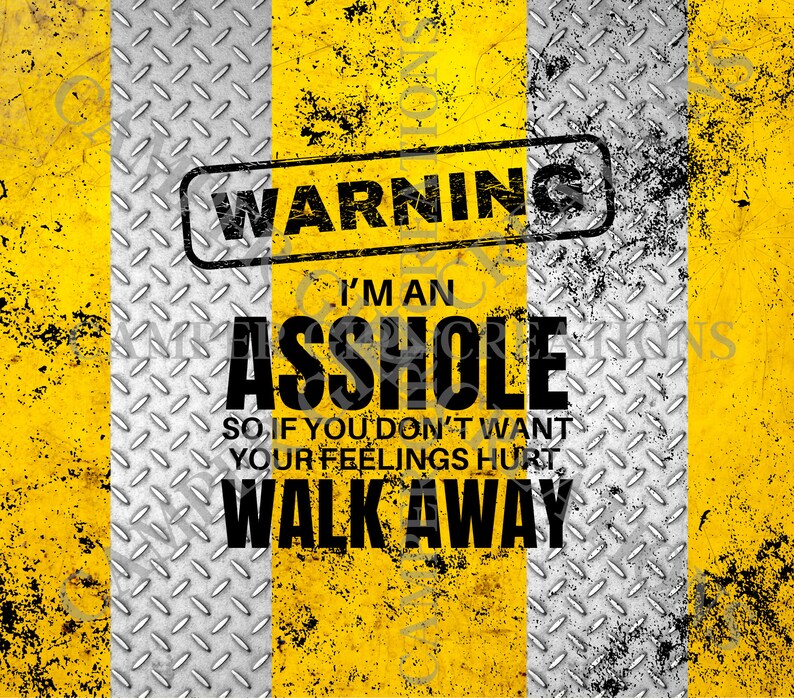 Diamond Plate Tumbler Design: Warning Graphic - 20 Oz Skinny Tumbler ...