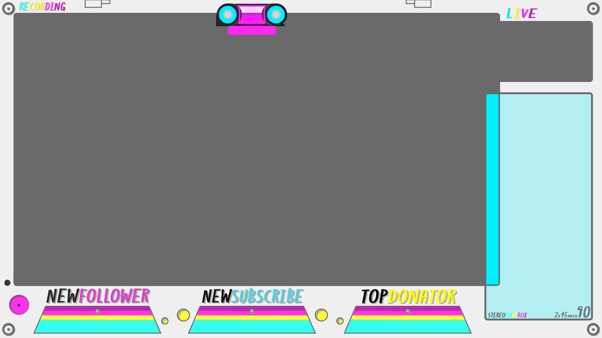 Twitch Overlay Retro Music: Animated Screens of Retro Cassette From 80 ...