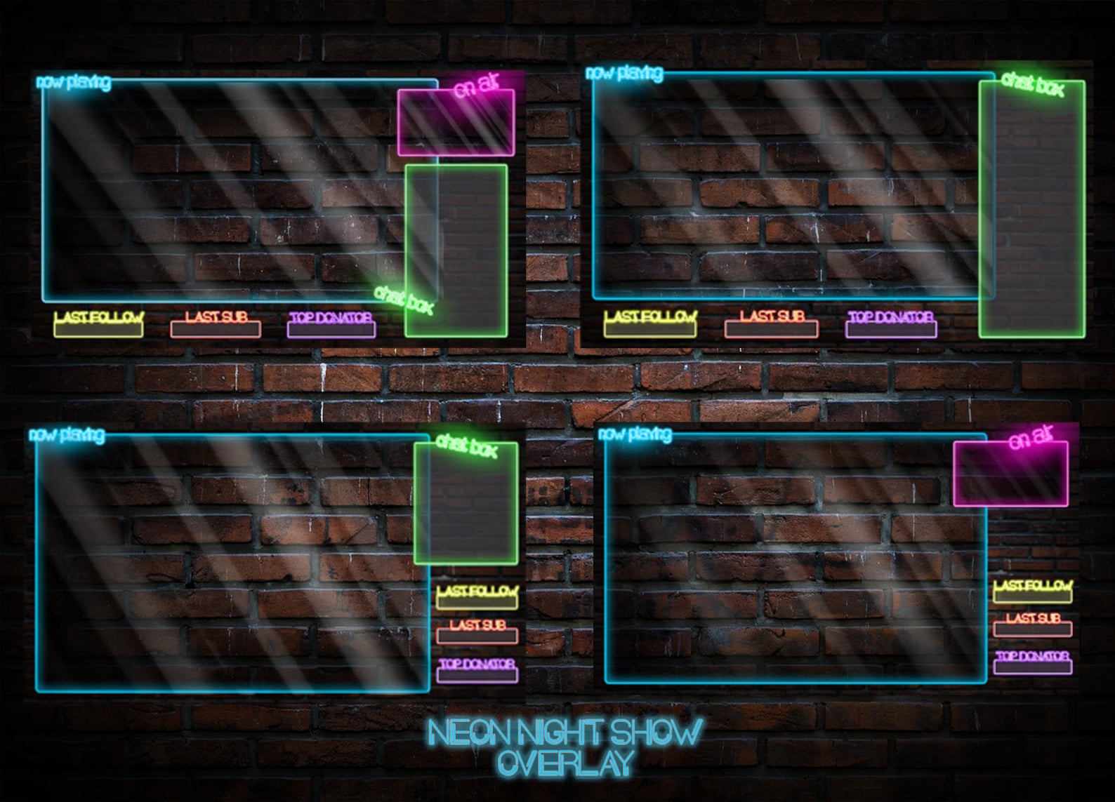 Neon Twitch Overlay / Tema Neon / Late Night Show / Paneles / Primary ...