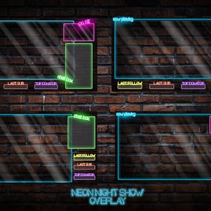 Neon Twitch Overlay / Tema Neon / Late Night Show / Paneles / Primary ...