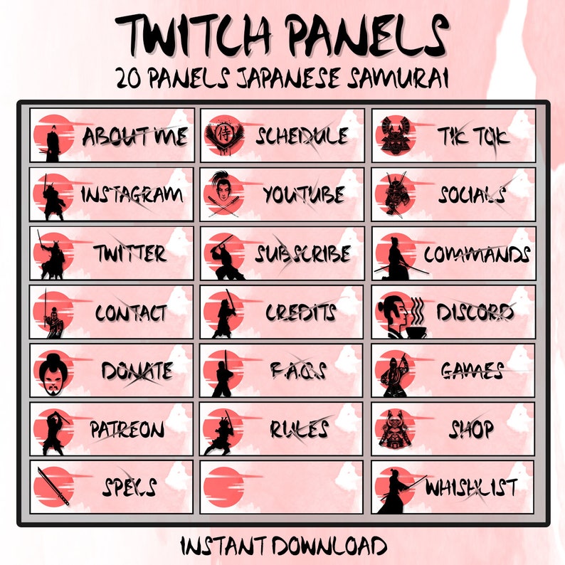 Japanese Stream Panels for Twitch: Japan Ninja | Japan Panel | Samurai ...