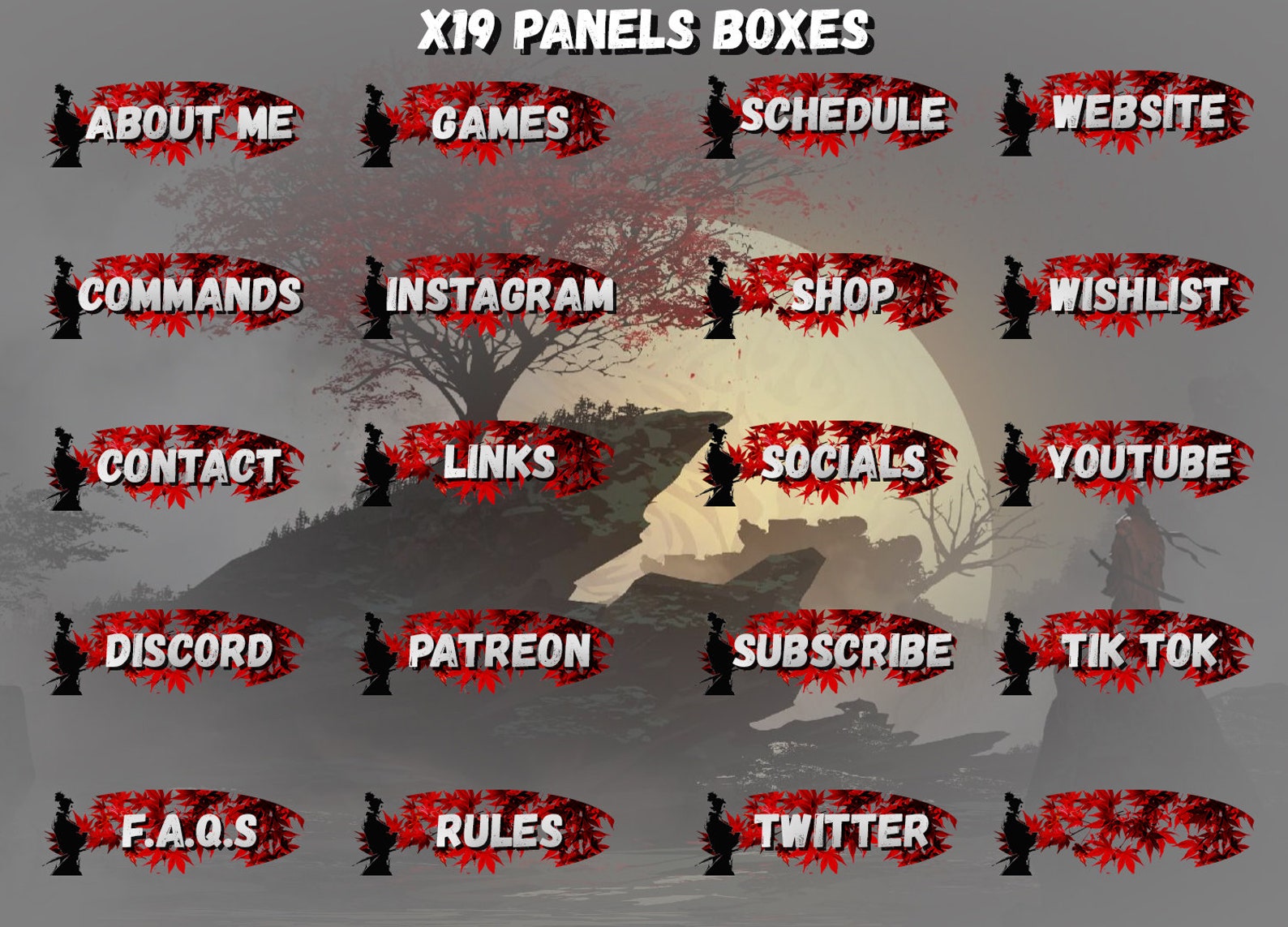 Twitch Overlay Samurai Autumn / Japanese Theme / Samurai / Autumn ...