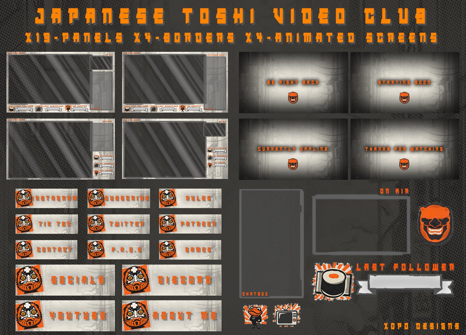 Twitch Overlay Japanese Style / Toshi Video Club / Tokyo / Animated ...