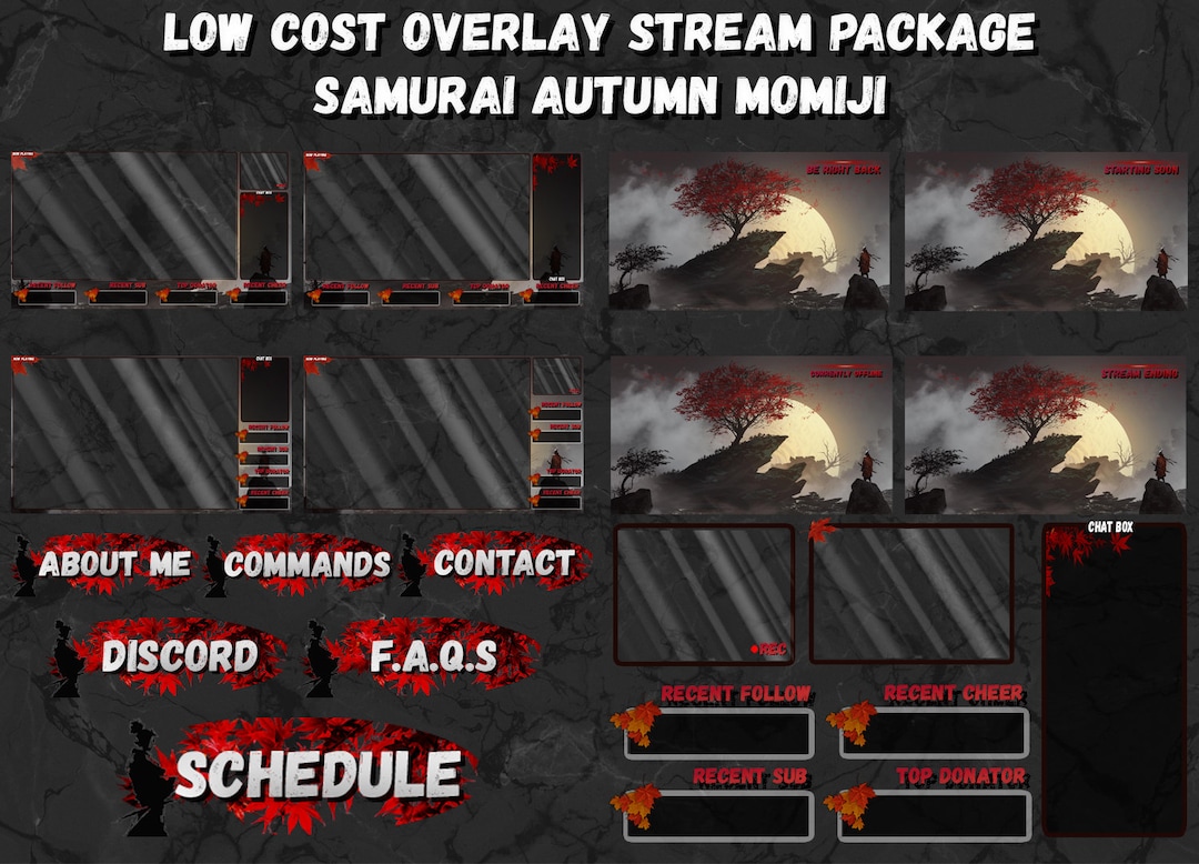 Twitch Overlay Samurai Autumn / Japanese Theme / Samurai / Autumn ...