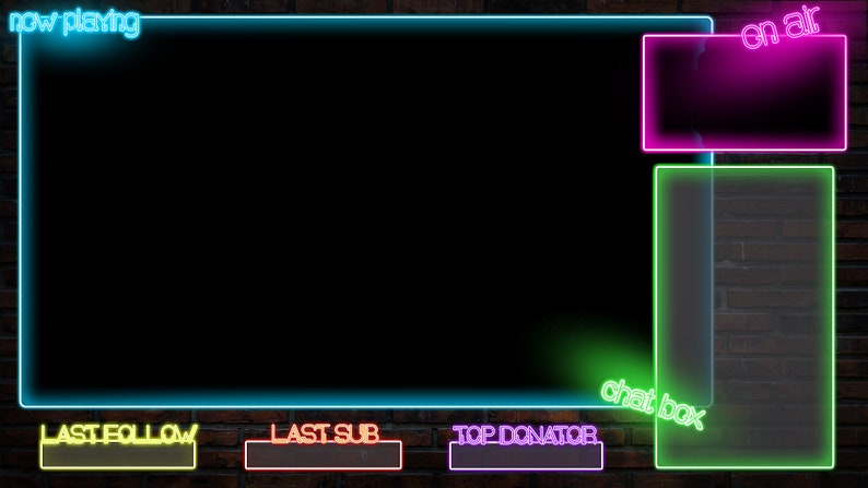 Neon Twitch Overlay / Tema Neon / Late Night Show / Paneles / Primary ...