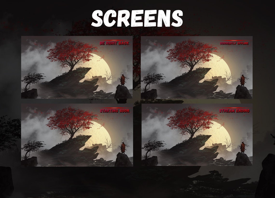 Twitch Overlay Samurai Autumn / Japanese Theme / Samurai / Autumn ...