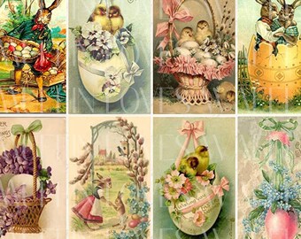 Primitive easter Bunnies Vintage Art Hang/gift - Etsy