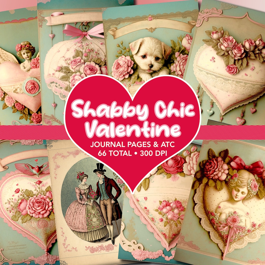 Valentine Digital Paper, Valentines Day Scrapbook Papers, Hearts ...