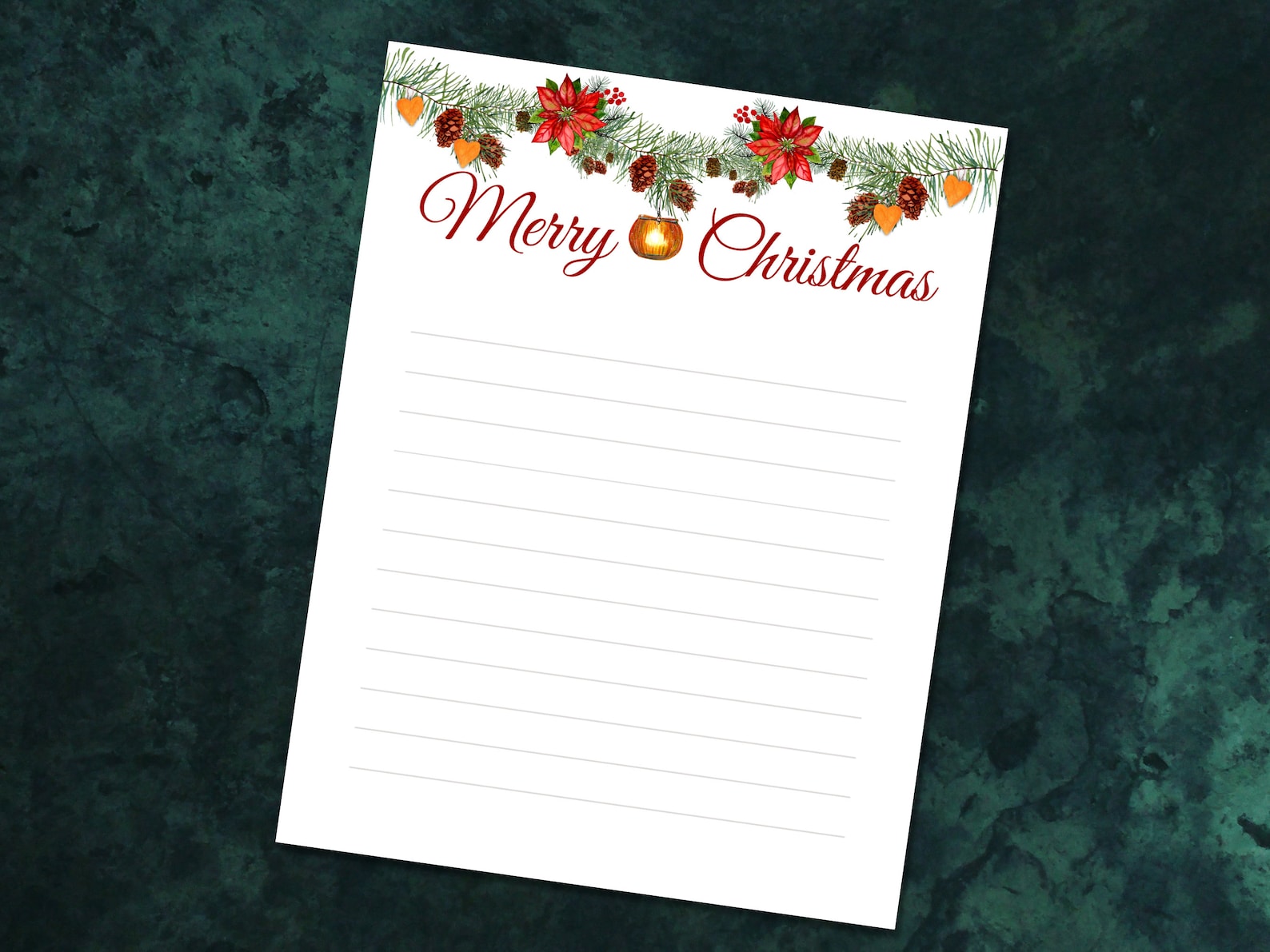 Printable Christmas Stationery Digital Download, Customizable Instant ...