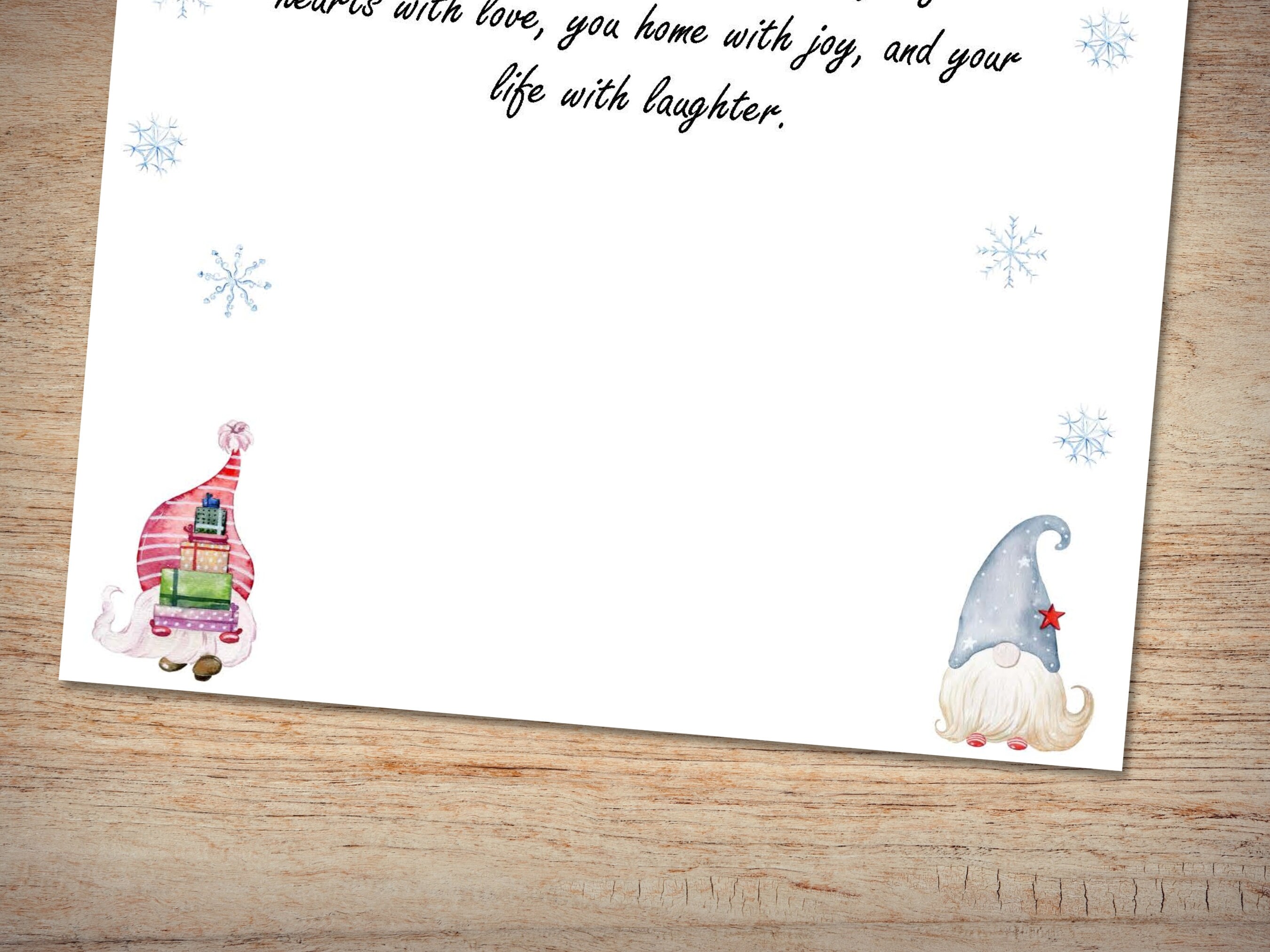 Printable Gnome Christmas Stationery Digital Download, Customizable ...