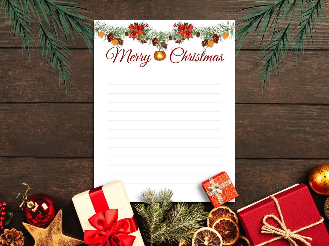 Printable Christmas Stationery Digital Download, Customizable Instant ...