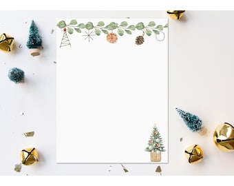 Printable Christmas Stationery Digital Download Instant Editable Red ...