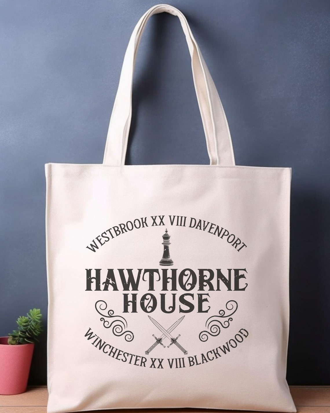 Hawthorne House Cotton Canvas Tote Bag, Inheritance Games Tote, Bookish ...