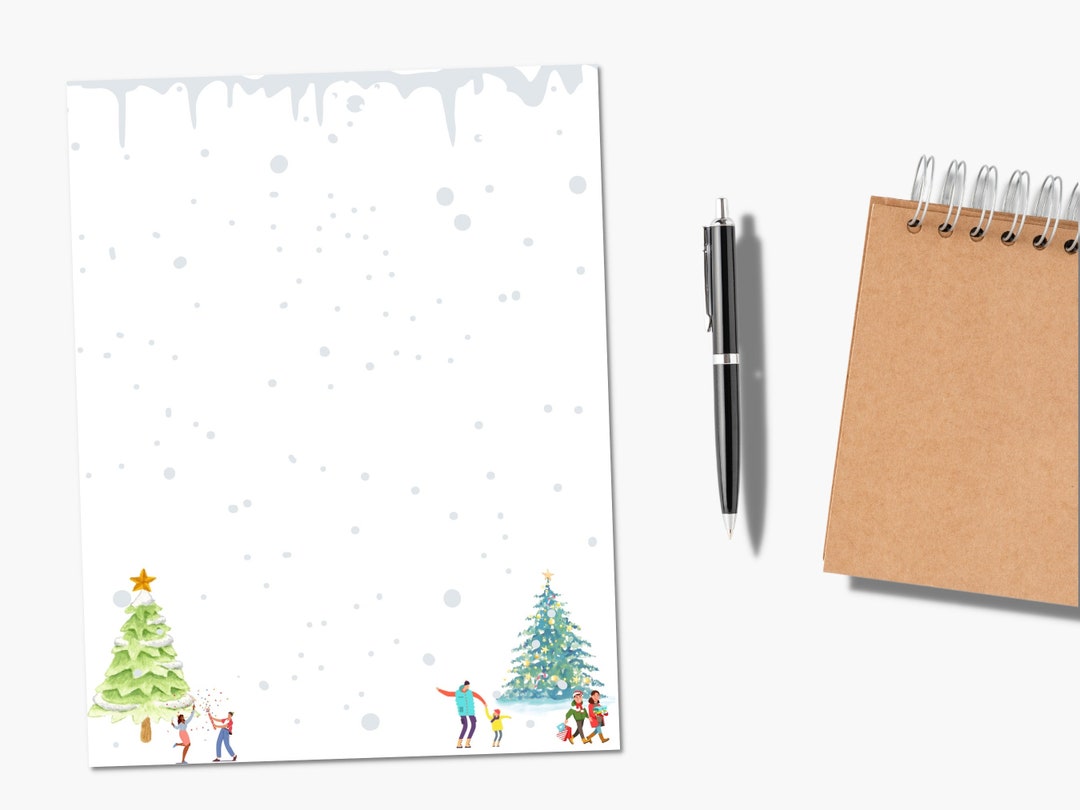 Printable Snow Christmas Stationery Digital Download, Customizable ...