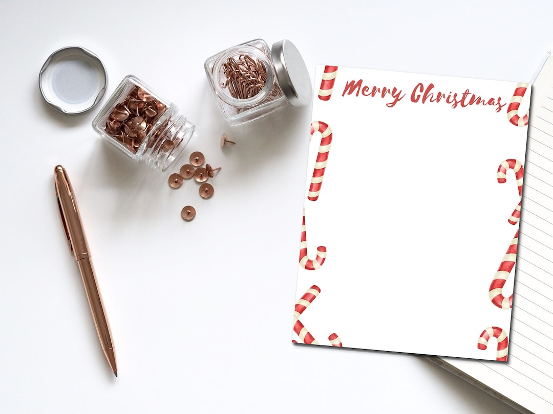 Printable Candy Christmas Stationery Digital Download, Customizable ...