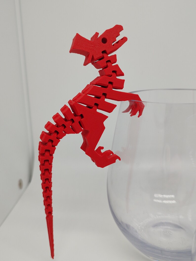 Party Raptor 3D Printed Articulated Raptor Wine Glass / Glass Decor ...