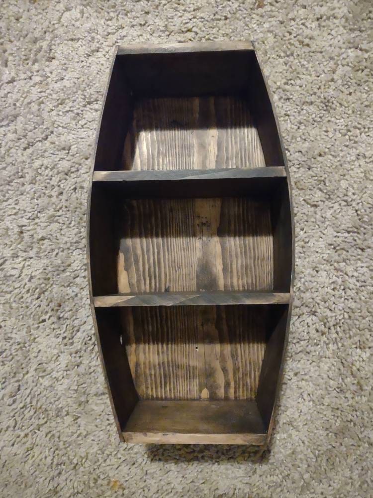 Rustic Reclaimed Wood Shot Glass Shelf – Handmade Barrel Shelf, Custom ...