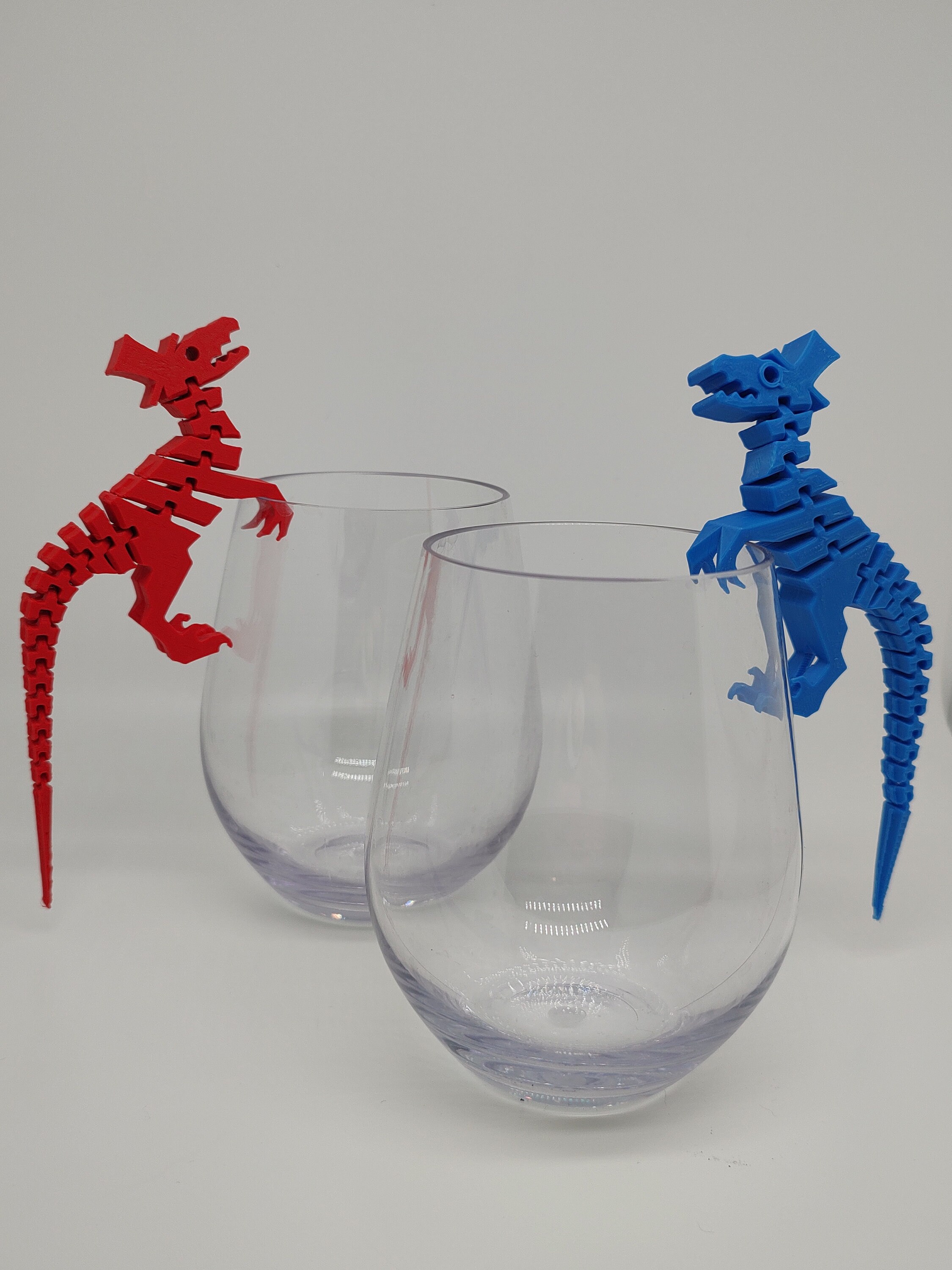 Party Raptor 3D Printed Articulated Raptor Wine Glass / Glass Decor ...