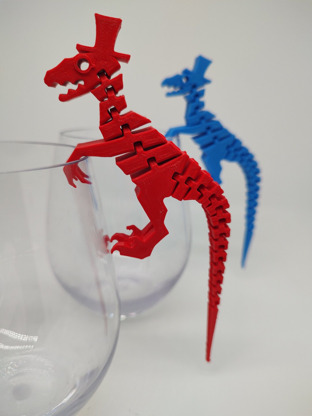 Party Raptor 3D Printed Articulated Raptor Wine Glass / Glass Decor ...