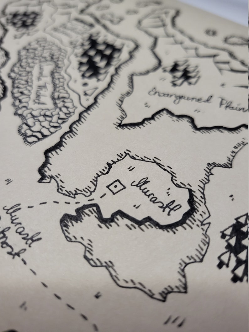 A4 Custom Hand Drawn Fantasy Map digital Scan - Etsy