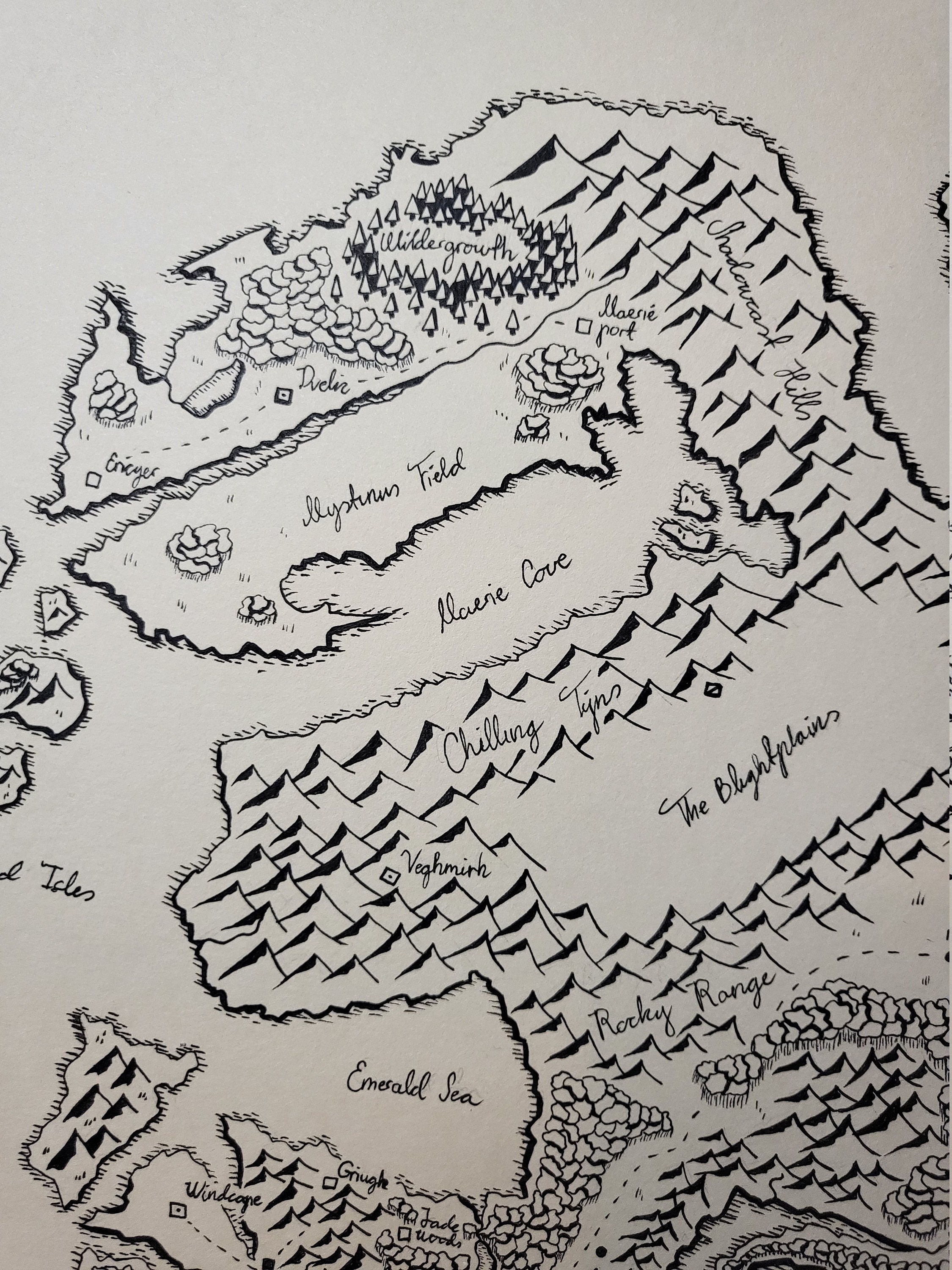 A4 Custom Hand Drawn Fantasy Map digital Scan - Etsy