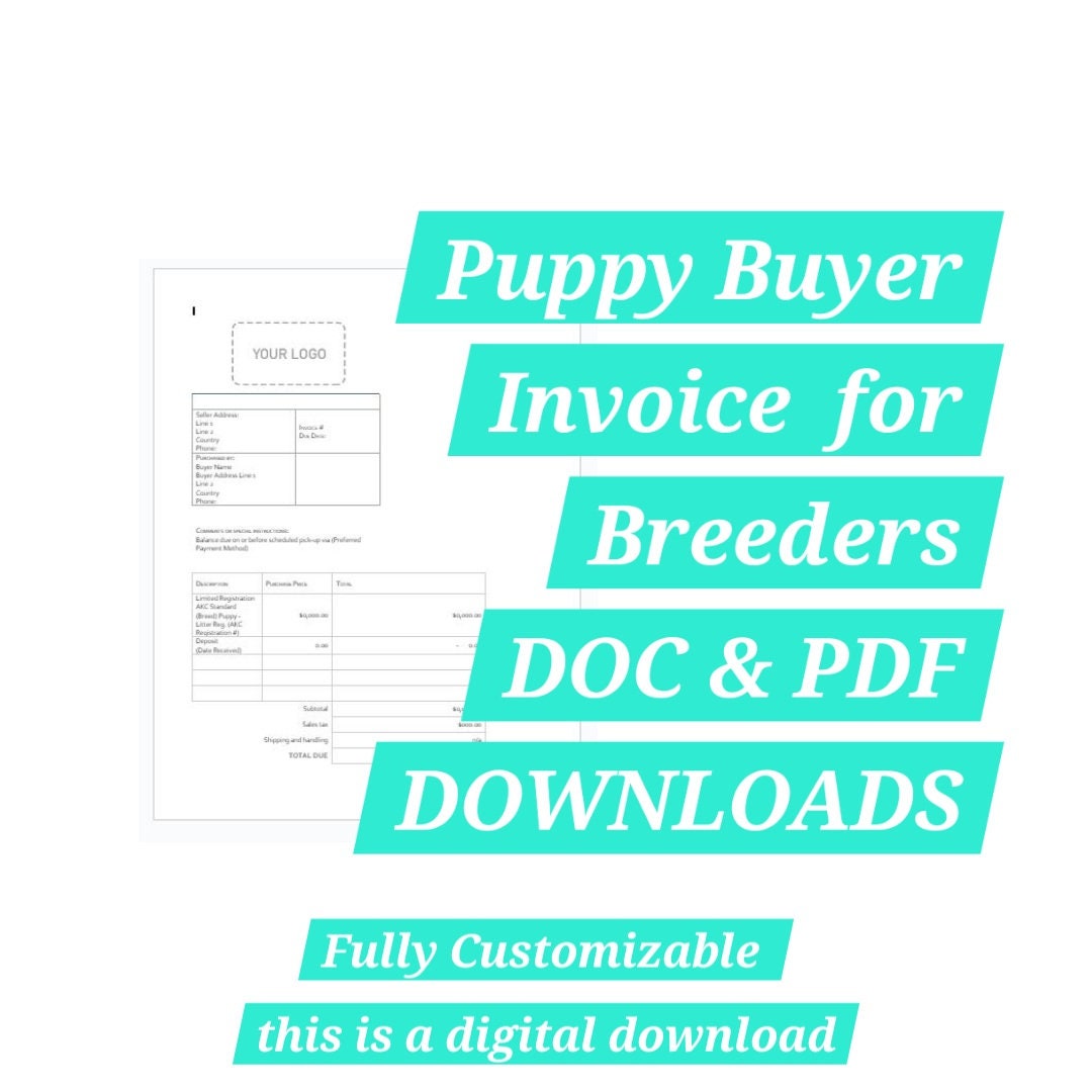 Dog Breeder Forms - Puppy Buyer Invoice for Breeders and Kennels - AKC ...