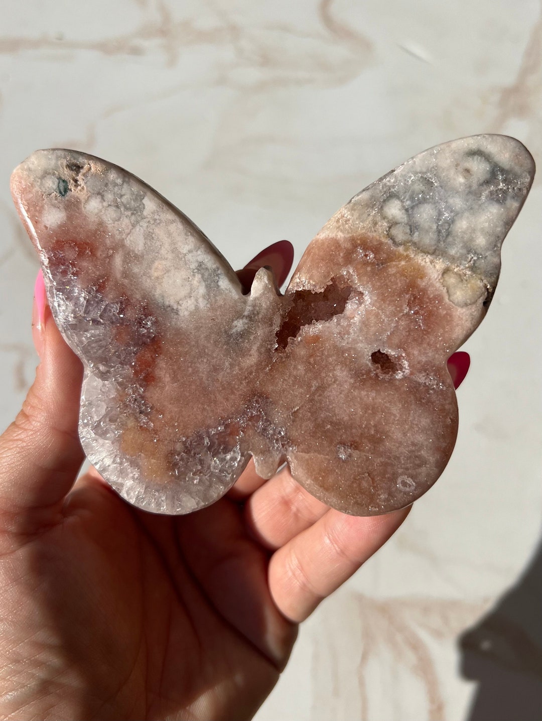 Pink Amethyst Butterfly With Beautiful Quartz Inclusions - Etsy