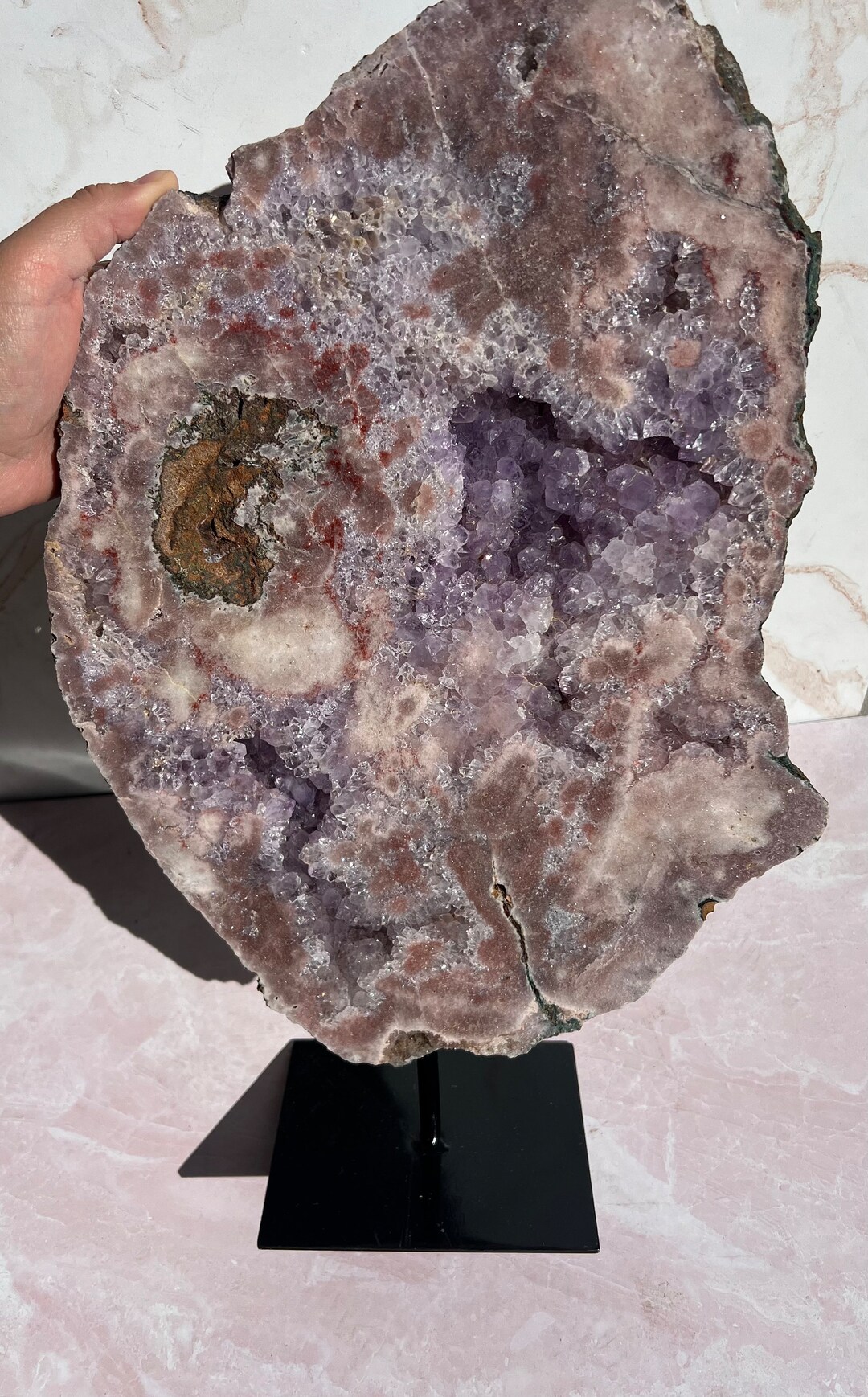 Huge Pink Amethyst Slab With Amazing Amethyst Inclusions - Etsy