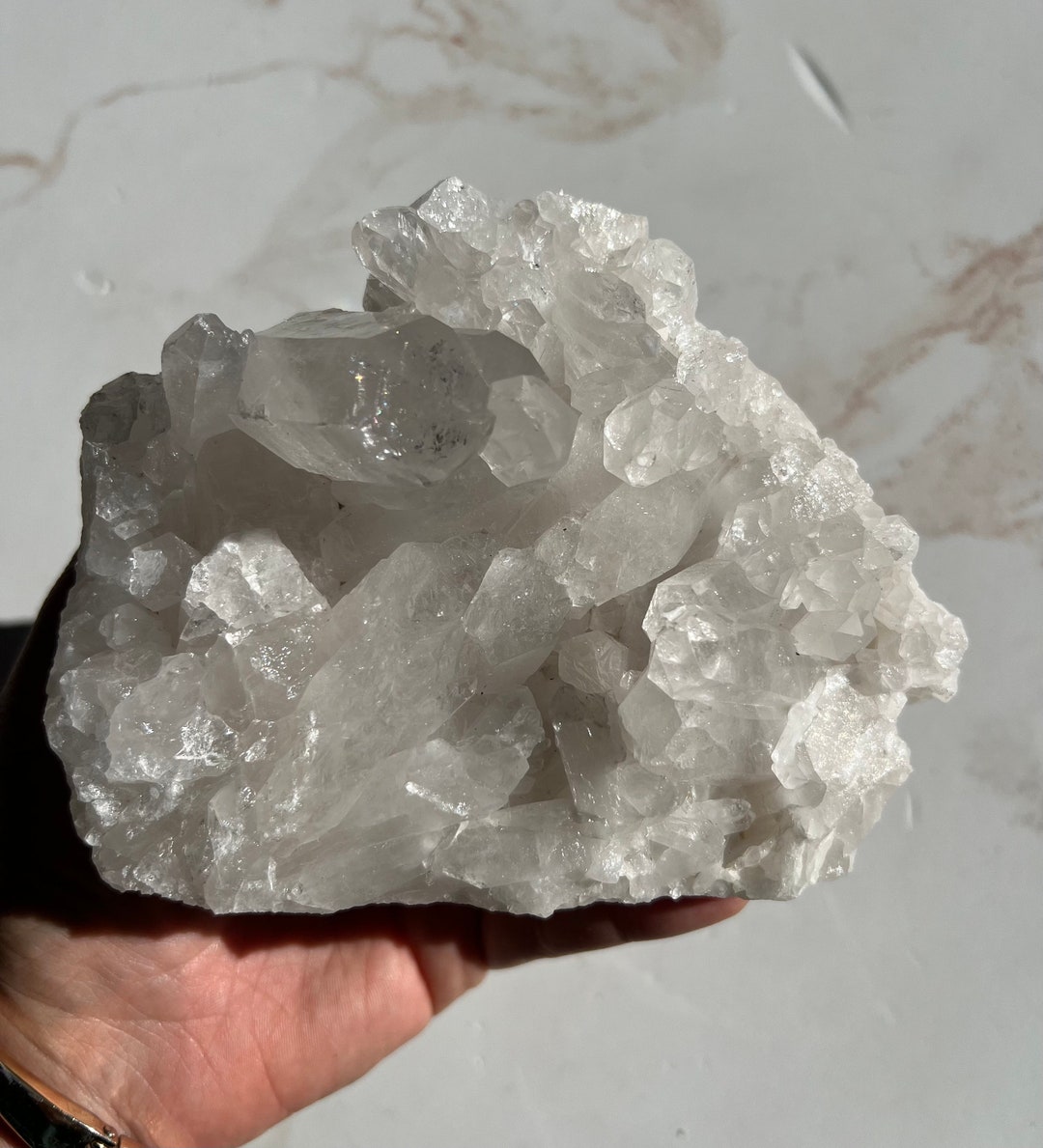 Brazilian Clear Quartz Cluster With Big Rainbow and Flat Base - Etsy