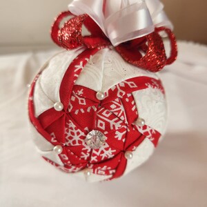 Red Snowflake Christmas Ornament - Etsy
