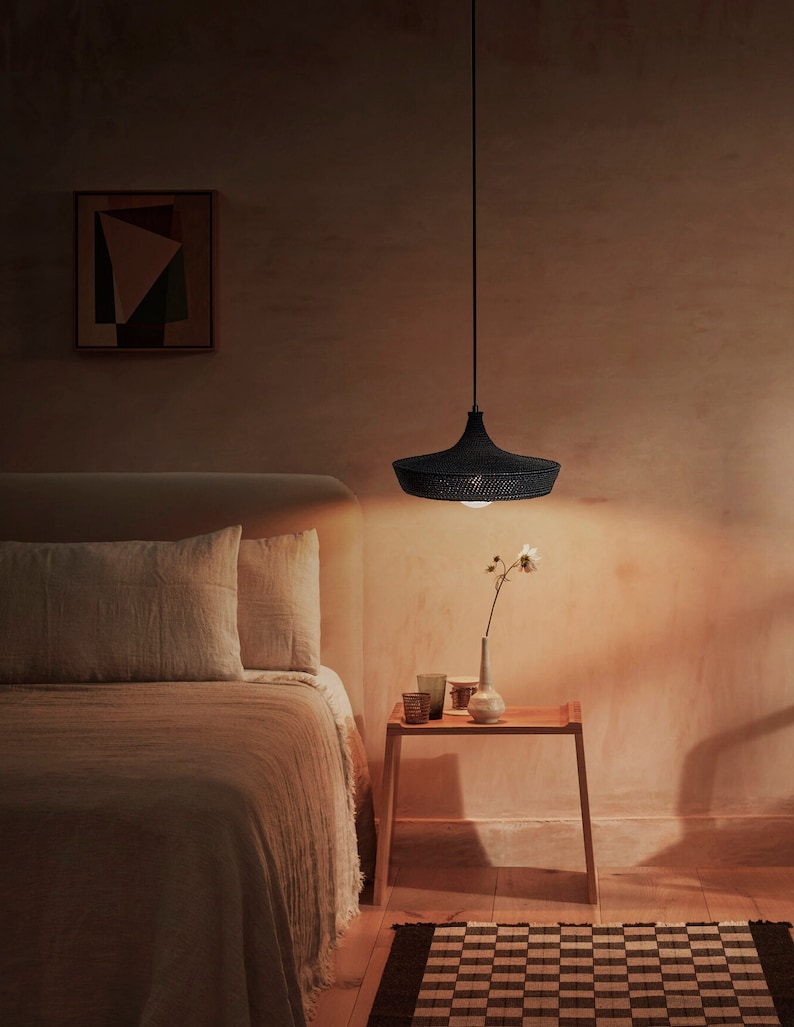 Unique Mesh Pendant Lamp, Hant Knitted Lamp, Handwoven Lighting ...