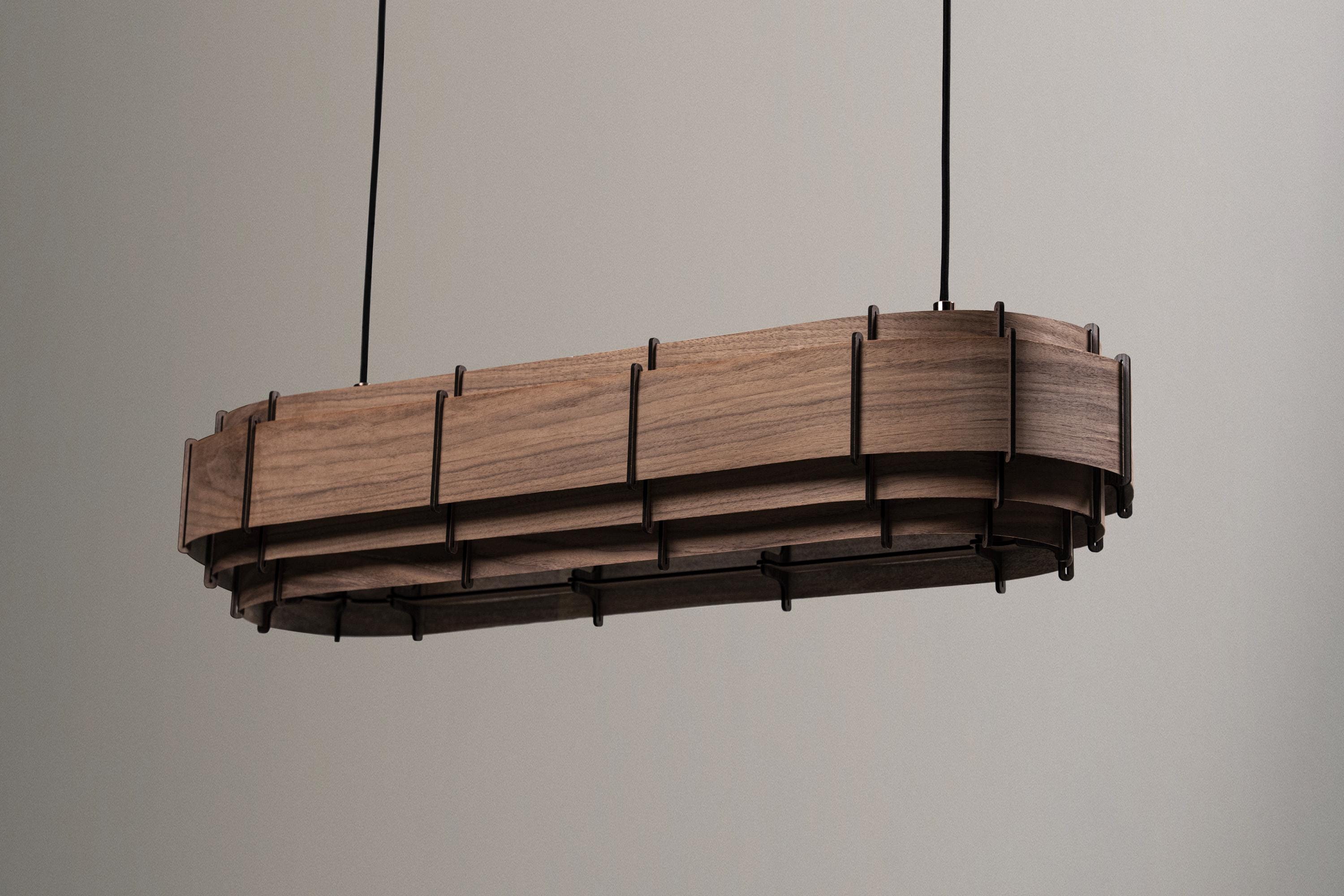 Wood Walnut Pendant Light | Handmade Lamp | Ceiling Lamp | Home Decor ...