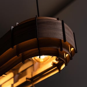 Wood Walnut Pendant Light | Handmade Lamp | Ceiling Lamp | Home Decor ...