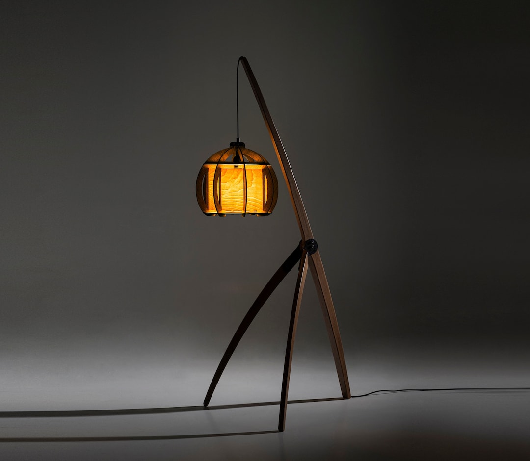 Wood Floor Lamp, Custom Design Lamp and Lighting, Wood Veneer Lighting ...