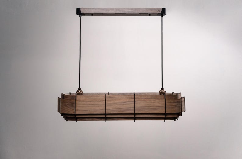 Wood Walnut Pendant Light | Handmade Lamp | Ceiling Lamp | Home Decor ...