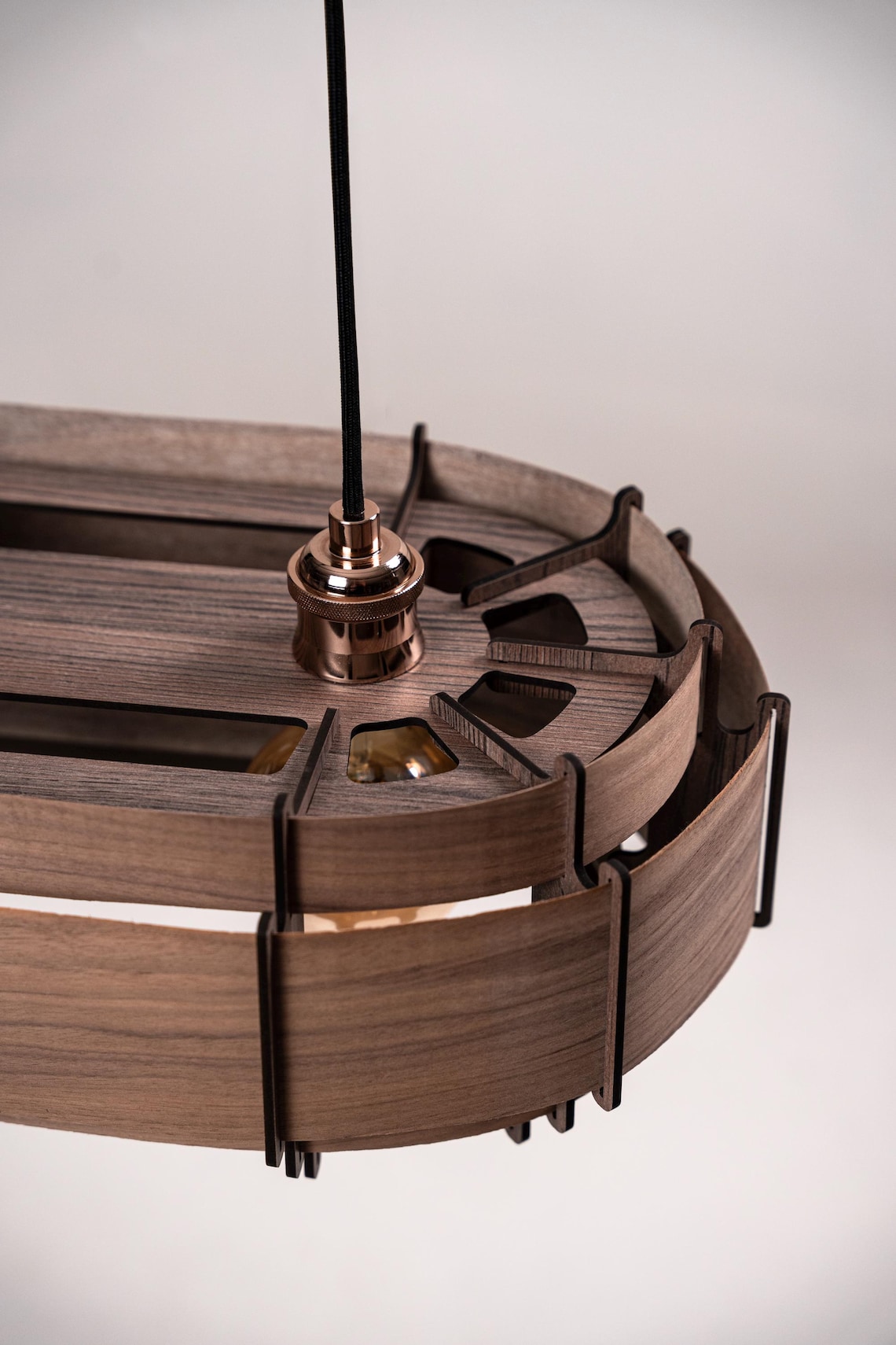 Wood Walnut Pendant Light | Handmade Lamp | Ceiling Lamp | Home Decor ...