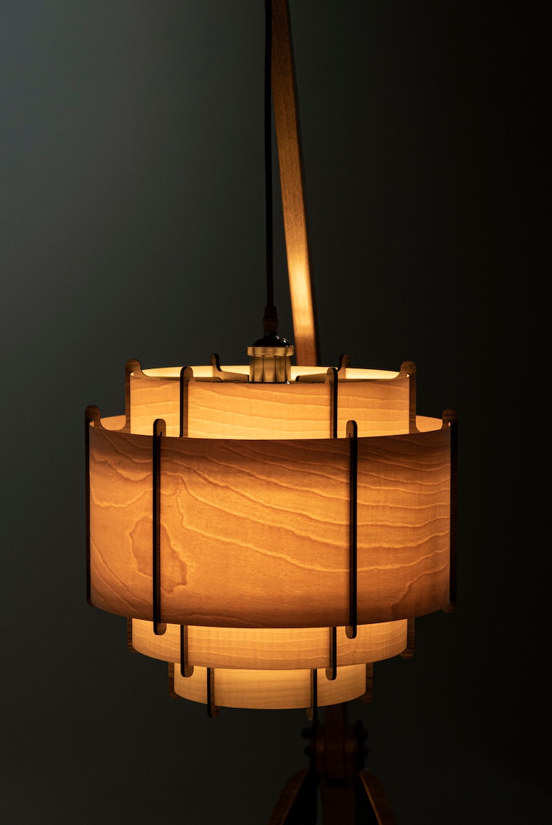 Wood Floor Lamp, Custom Design Lamp and Lighting, Mid Century Modern ...